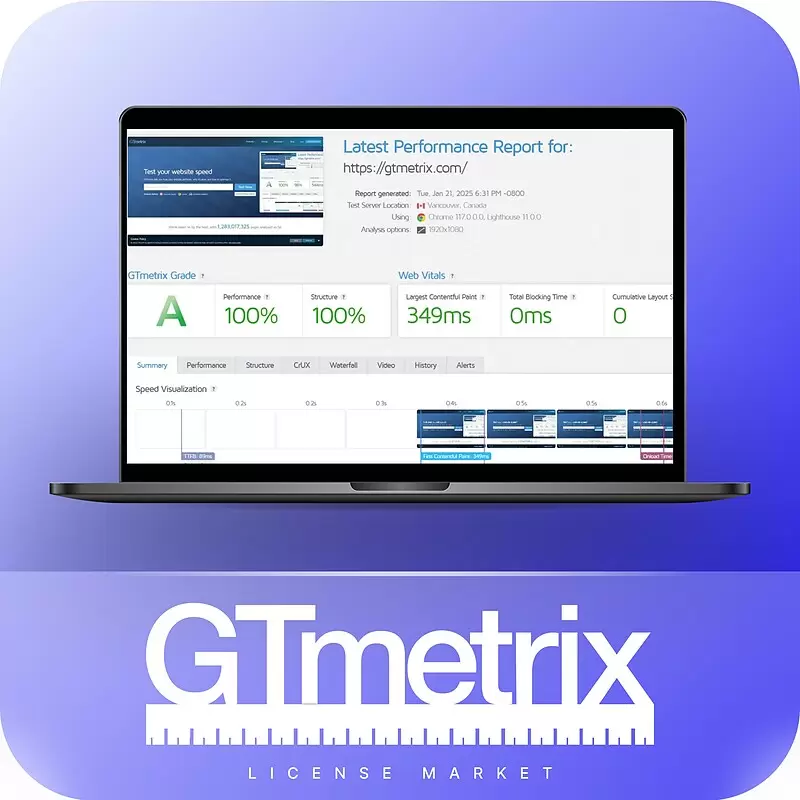 خرید اکانت GTmetrix روی ایمیل شما (با 91% تخفیف)